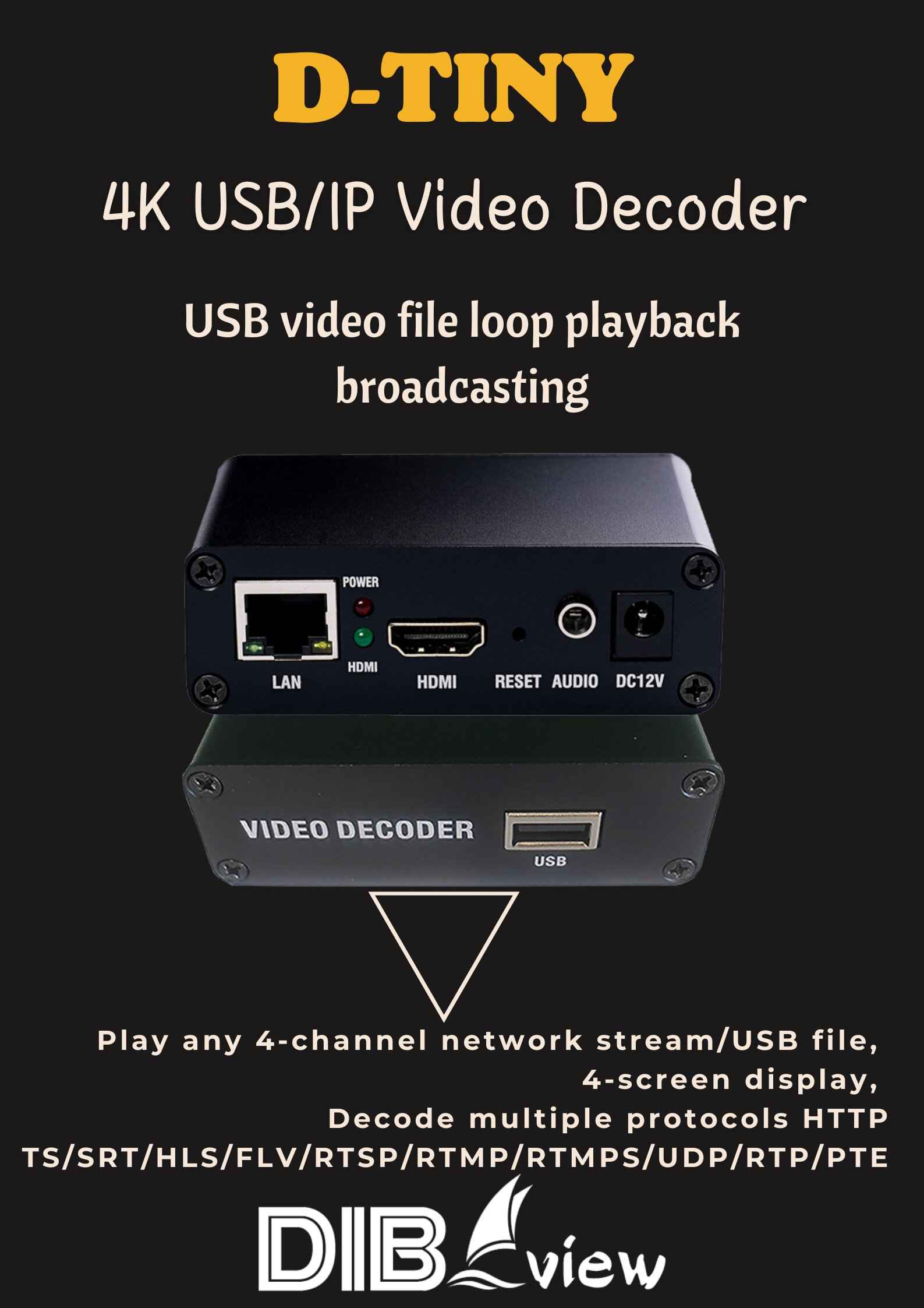 D Tiny 4K H 265 H 264 IPTV Video HDMI Facebook Youtube RTMP RTSP HTTP